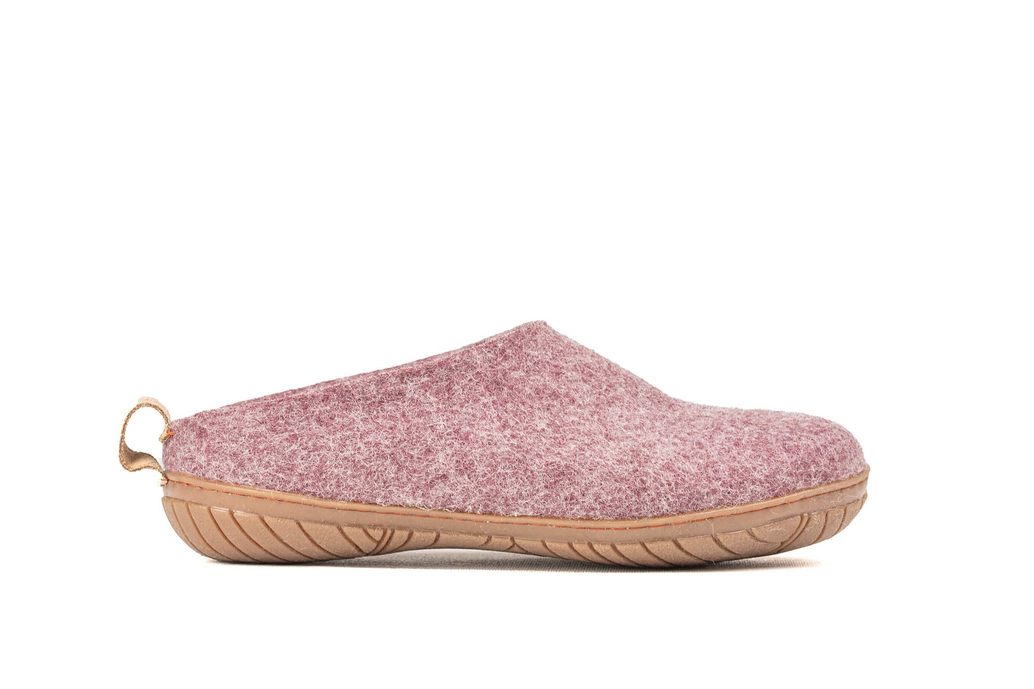 Handmade Outdoor Open Heel Slippers With Rubber Sole - Lavender