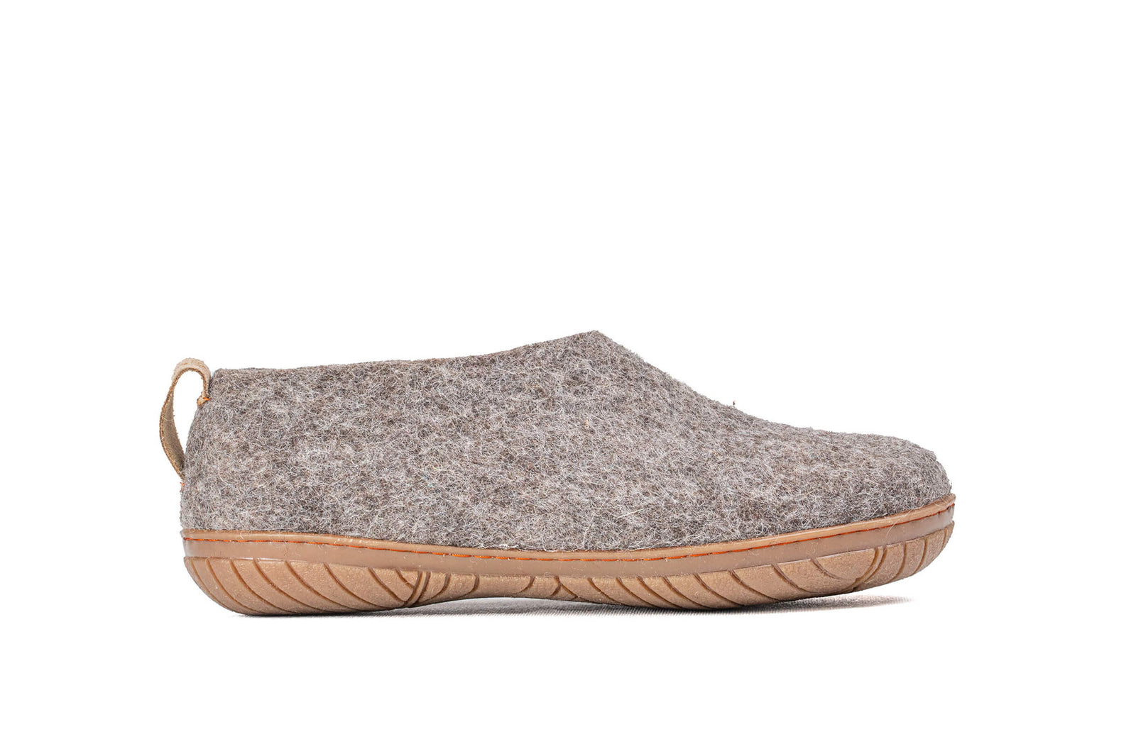 Outdoor Felted Wool Shoes With Rubber Sole - Natural Brown