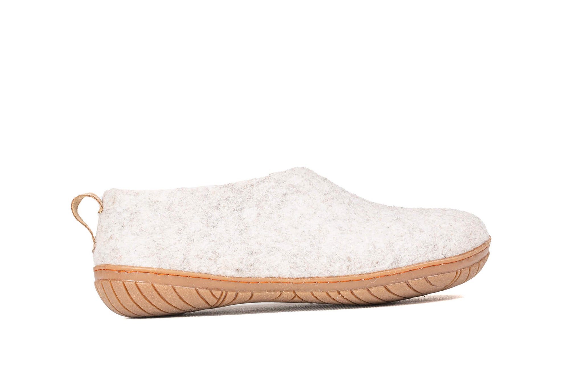 Outdoor Felted Wool Shoes With Rubber Sole - Light Brown